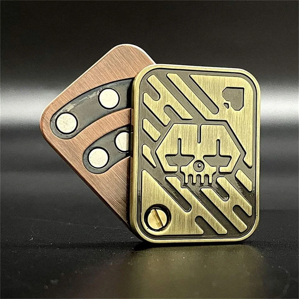 Edc Fingertip Metal Push Card Coin Poker Ak King Metal Slider Magnetic ...