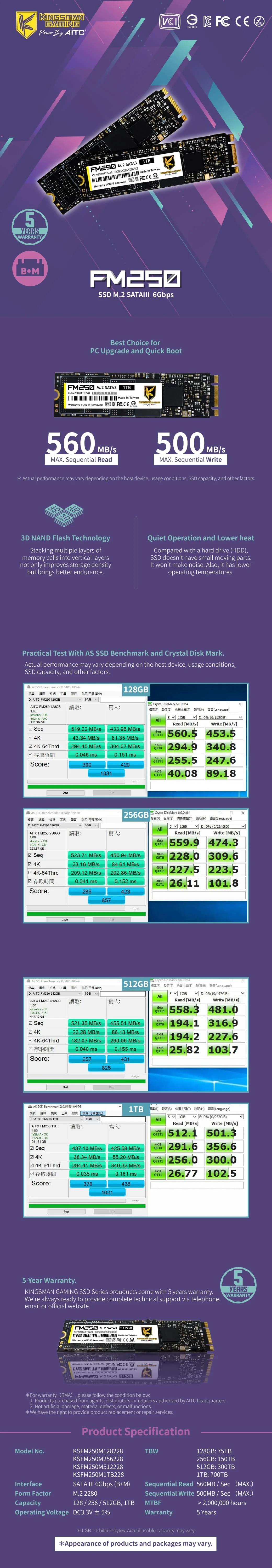 Kingsman Gaming M.2 Ssd Sata 3 128gb For Computers - Buy M.2 Ssd Sata 3 128gb,128g Ssd M2 Sata ...