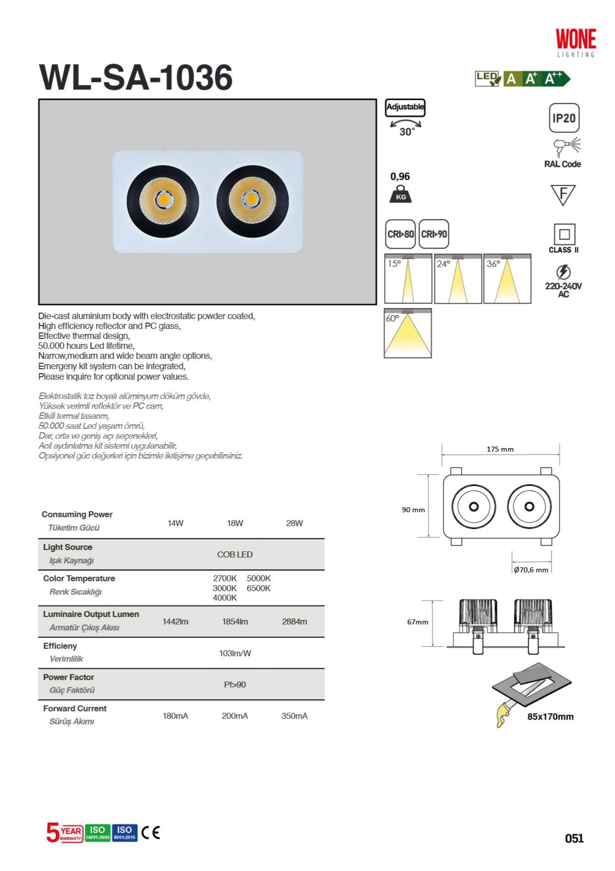 Extruded Aluminium Body With Electrostatic Powder Coated Wl-rs-1035 ...