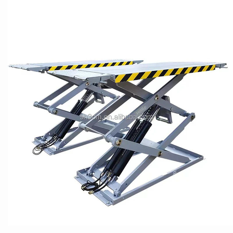 Car Scissor Lift Ramps 3000kg Hydraulic Scissor Lifter On Ground ...