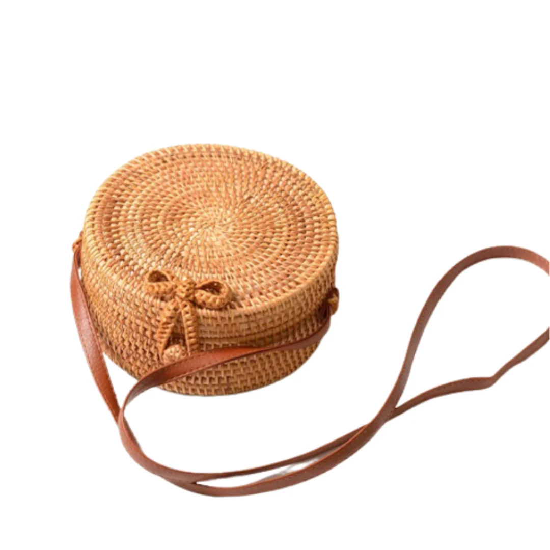 Wholesale Summer Vacation 2023 Round Rattan Diy Women Sling Handmade ...