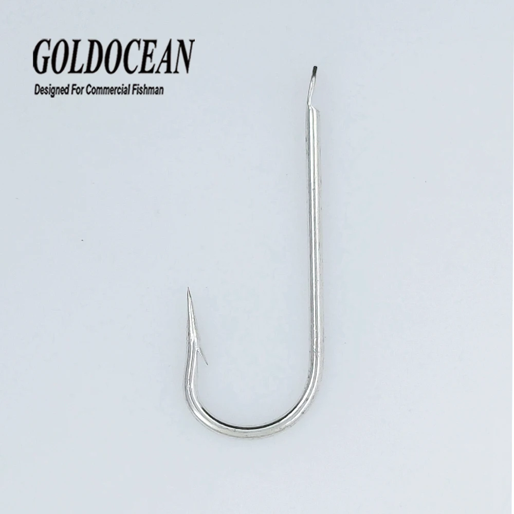 Goldocean 8252 Big Barb Large Flatted Round Bend Sea Factory Direct Fishing Hook Commercial Sea ...