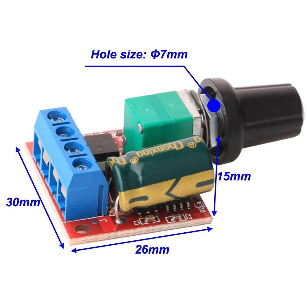 Mini 5a Pwm Max 90w Dc Motor Speed Controller Module 3v-35v Speed Control Switch Led Dimmer ...