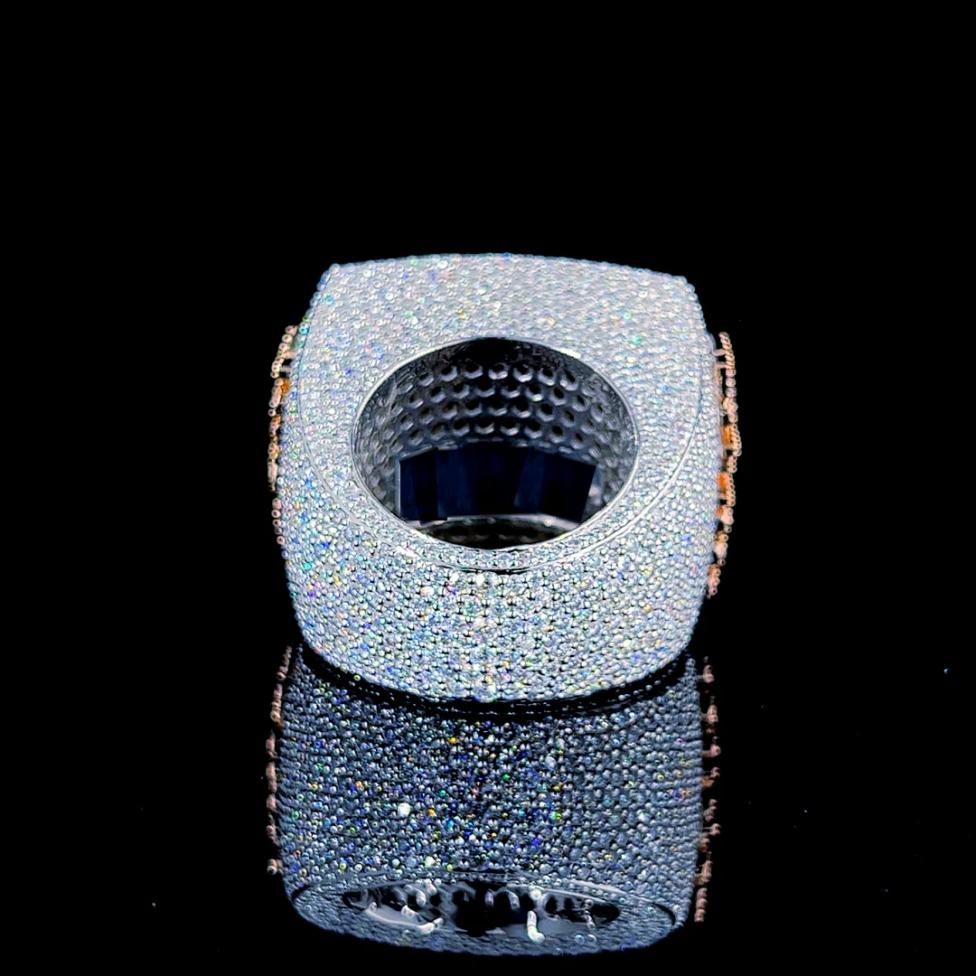 Men's Hip Hop Iced Out Letter Championship Ring 925 Sterling Silver Vvs ...