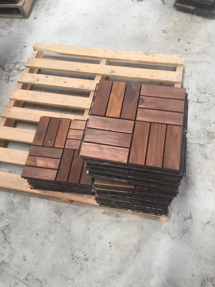 Deck Tiles Interlocking Solid Wood Outdoor Waterproof Flooring for ...