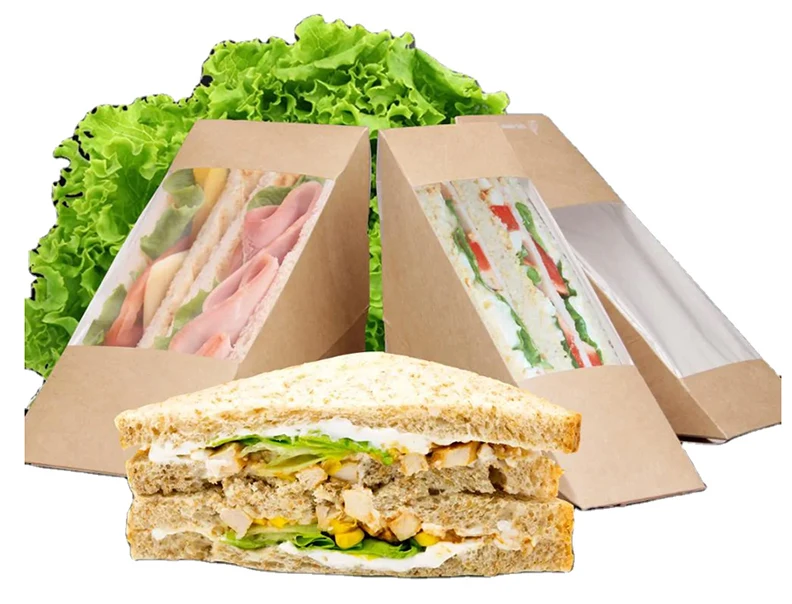 Hot Selling Compostable Kraft Brown Paper Sandwich Wedge Biodegradable ...