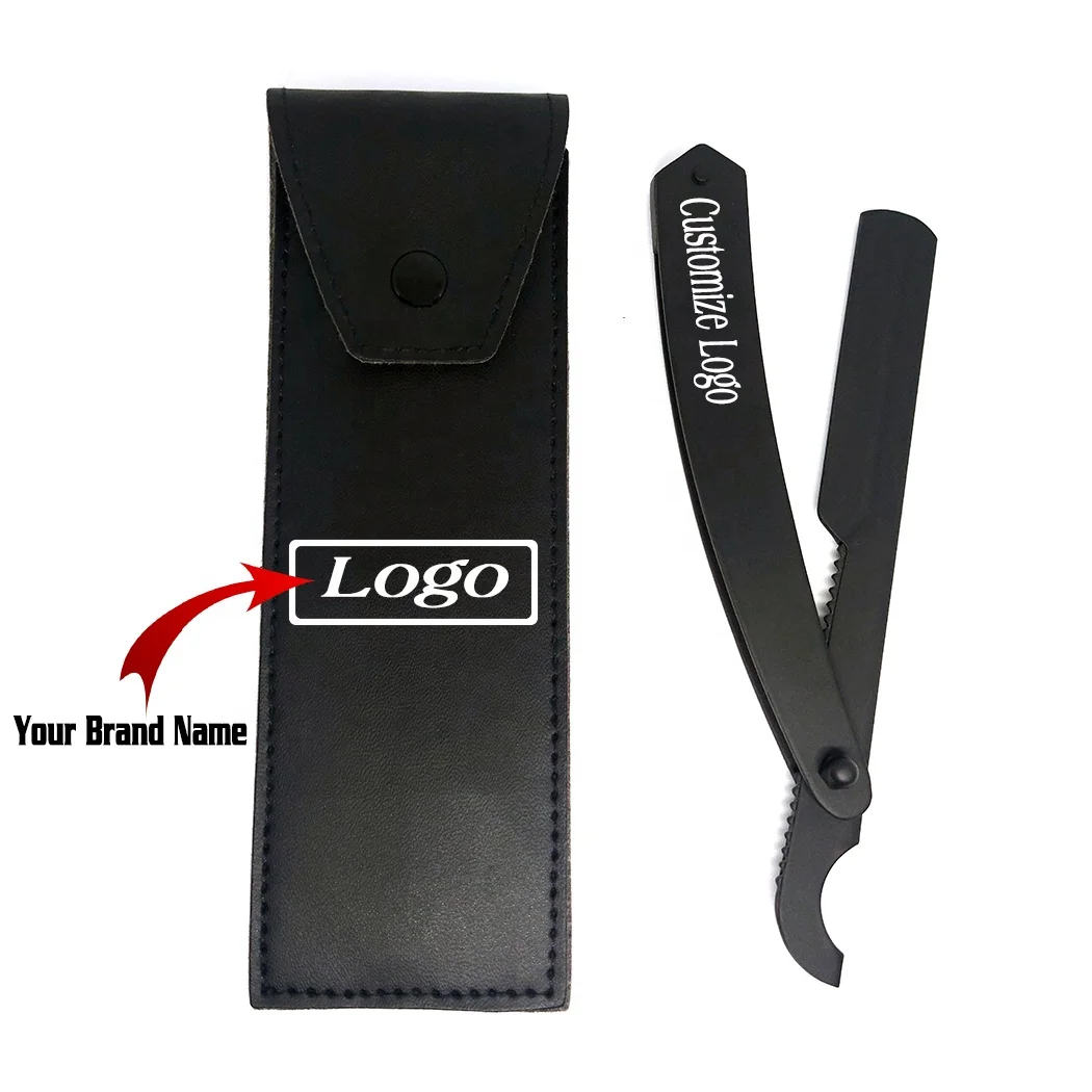 Turkish Barber Razor Matte Black With Leather Case Premium Quality ...