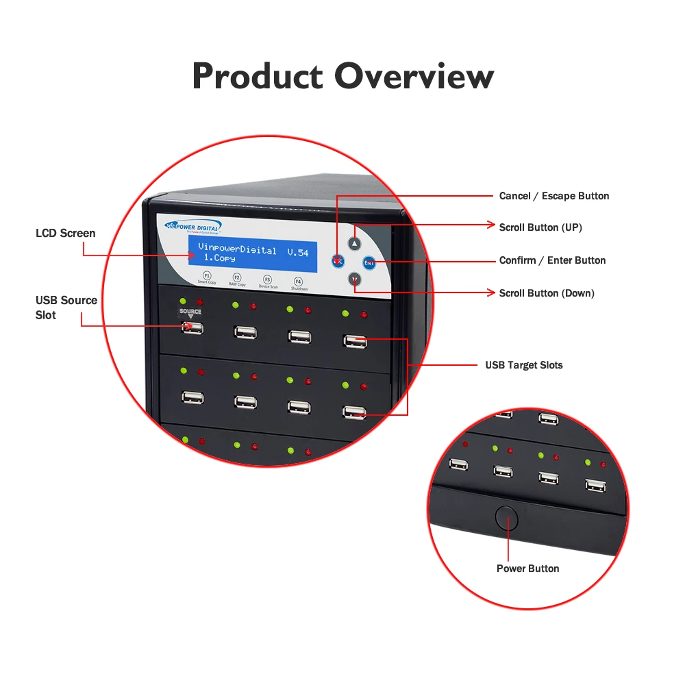 Vinpower Standard Usb 1 To 47 Multiple Pen Drive Memory Card Usb Duplicator/copier With ...