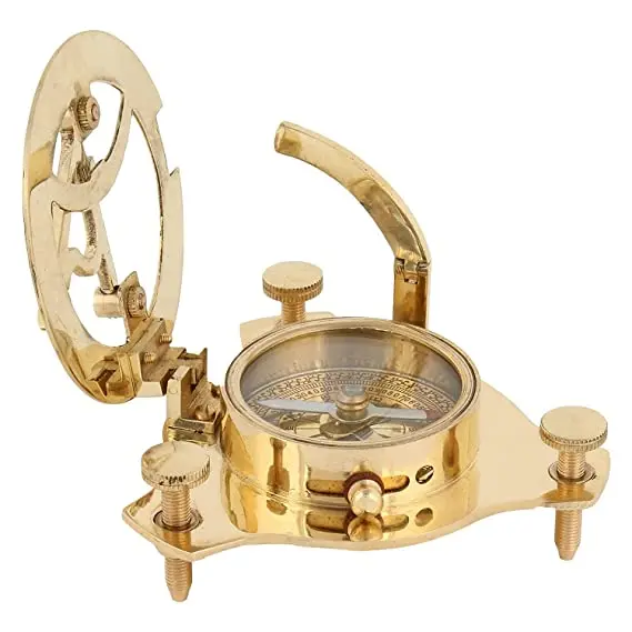 New Brass Golden Sun-clock Compass Vintage Nautical|a Portable Version ...