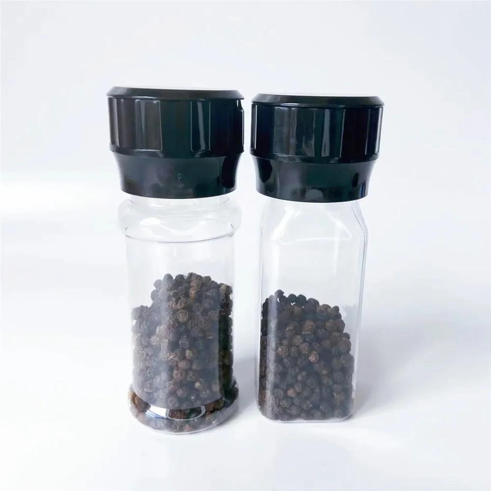 Plastic Salt Grinder Spice Mill Pepper Grinder Cap With 100ml Plastic ...
