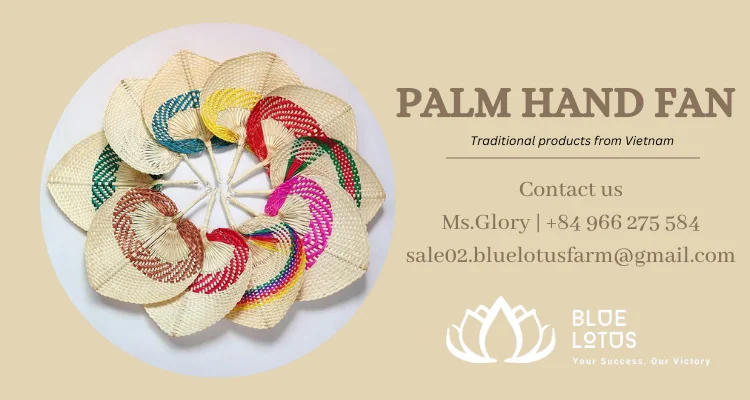 Handfan Raffia Fan Made in Vietnam - Bamboo Wedding Gift