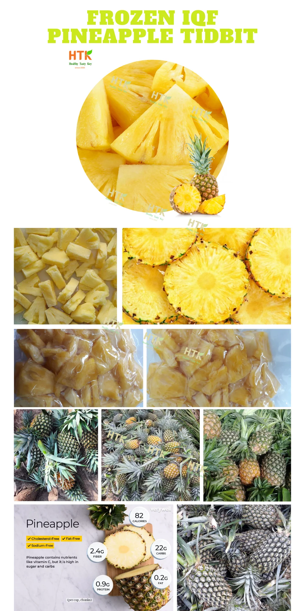Hot 2022 Frozen Iqf Pineapple Chunks Tidbits Made In Vietnam 100% ...