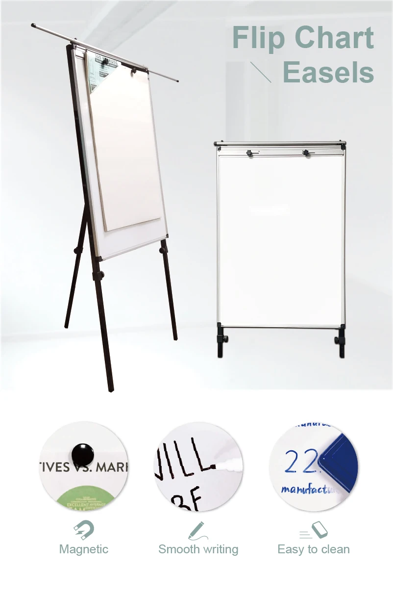 Fold Black Aluminum Square Tripod Stand Whiteboard Flip Chart - Buy ...