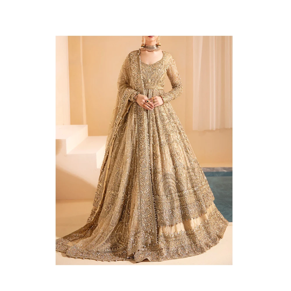 Heavy Design Georgette Fabric party wear Heavy Embroidery Work with ...