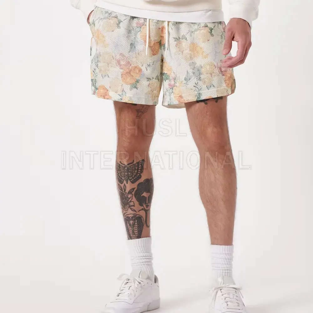 Custom Logo Sublimation Real Double Layer Thick Mesh Fabric Shorts For ...