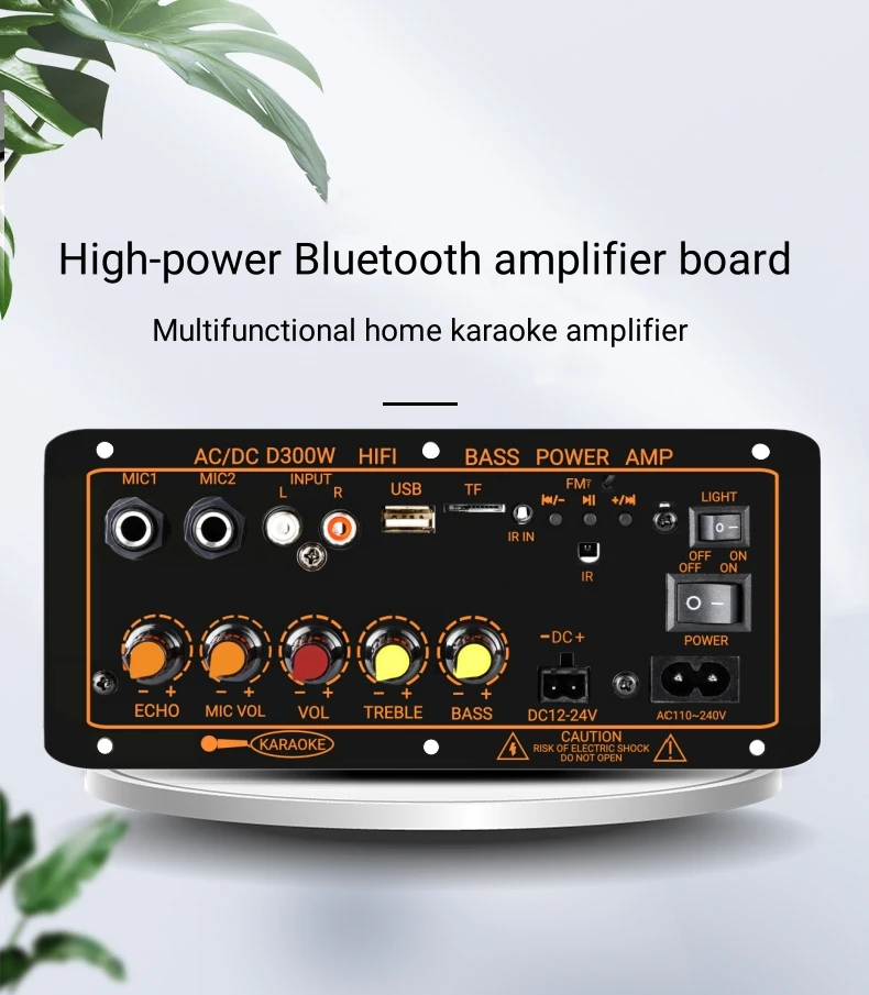D300W for Bluetooth Mini Amplifier Home Use with USB TF Dual MIC Input ...