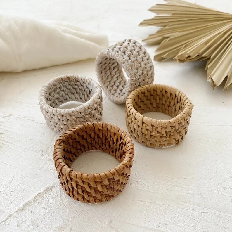 Set Of Rattan Napkin Ring Rattan Boho Napkin Holder From Vietnam - Buy ...