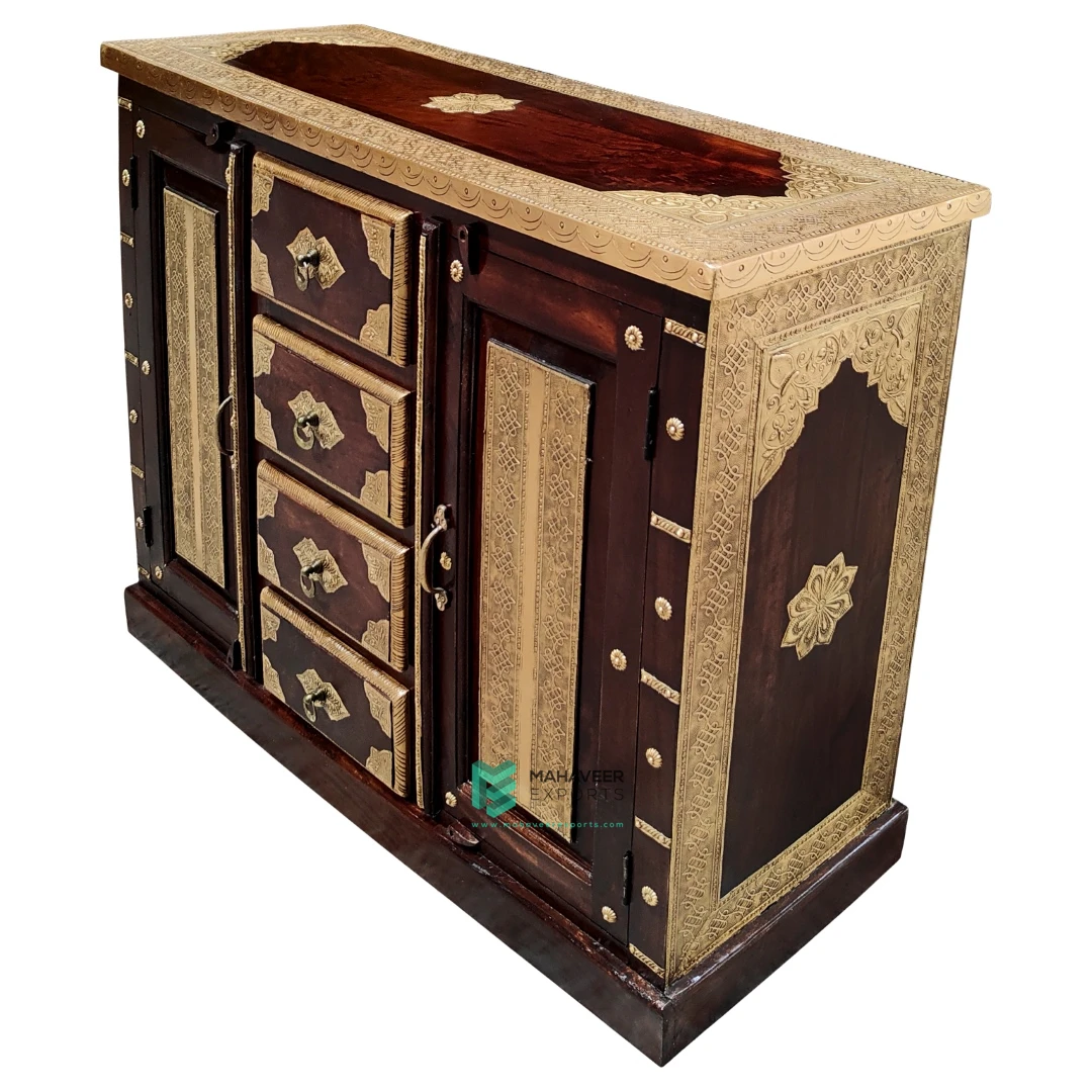 Best Selling Wooden Four Drawer Two Door Brass Fitted Sideboard Newly ...