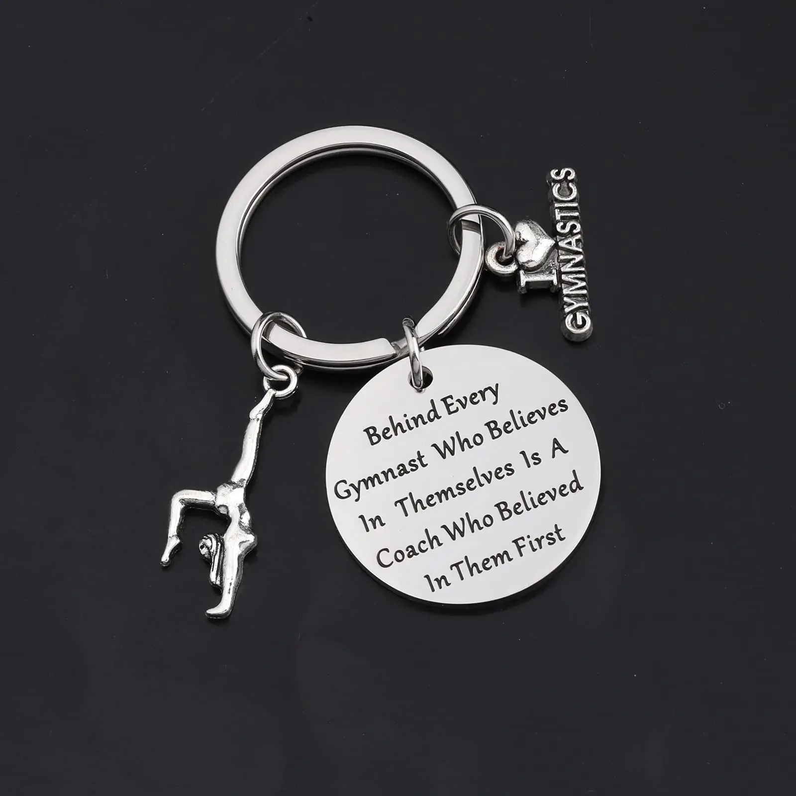LOGO Stainless Steel Rhythmic Gymnastics Keychains