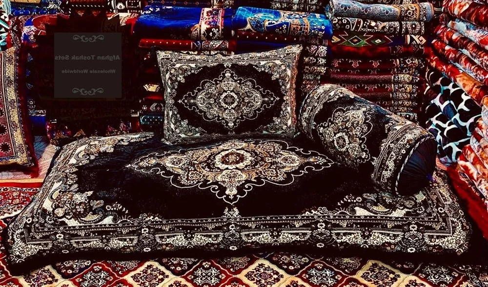 Afghan Toshak Style Cushion and Pillow Cover Set for Living Room
