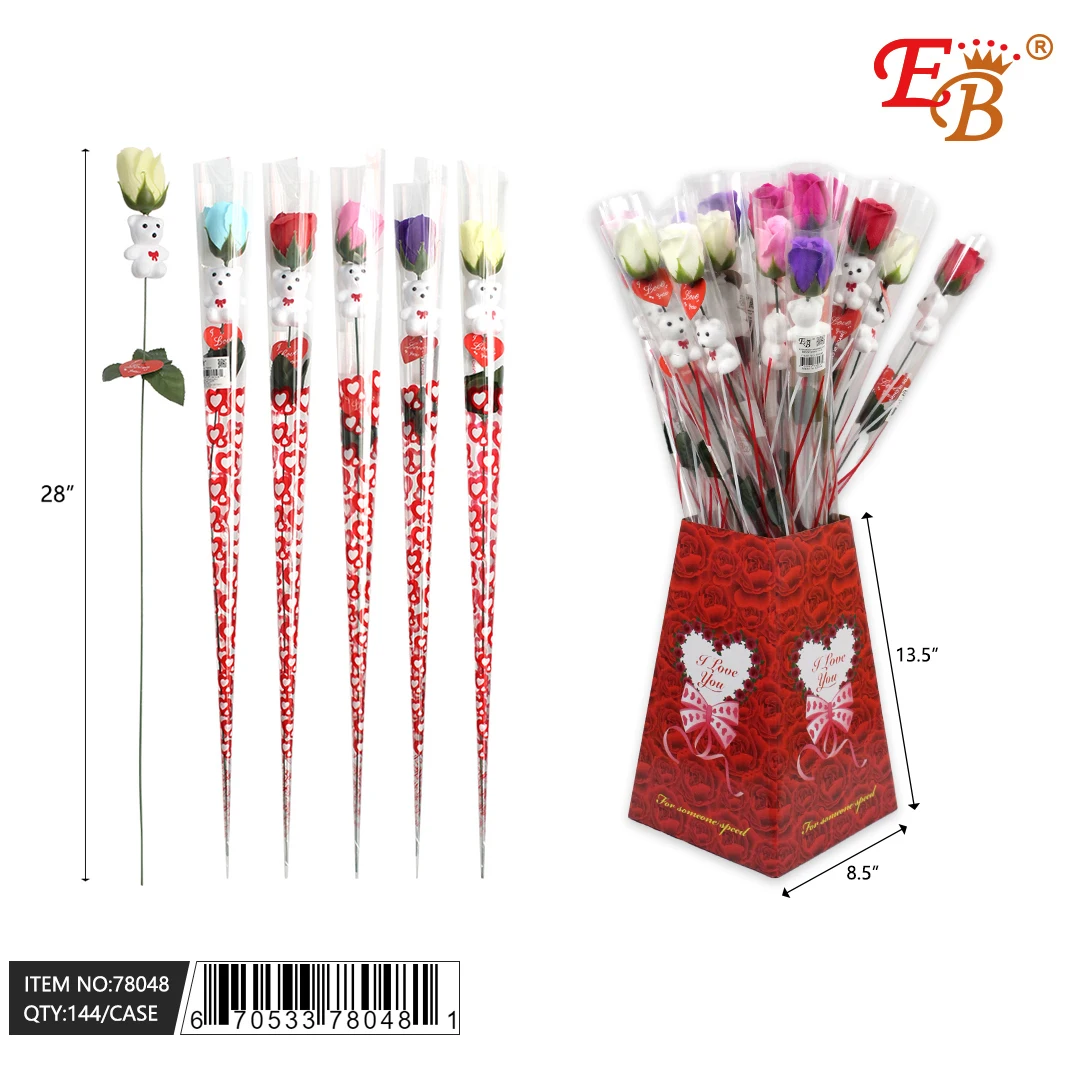 28'' Single Long Steam Rose with Assorted Colors 144PC 6PK(24)/CS for ...