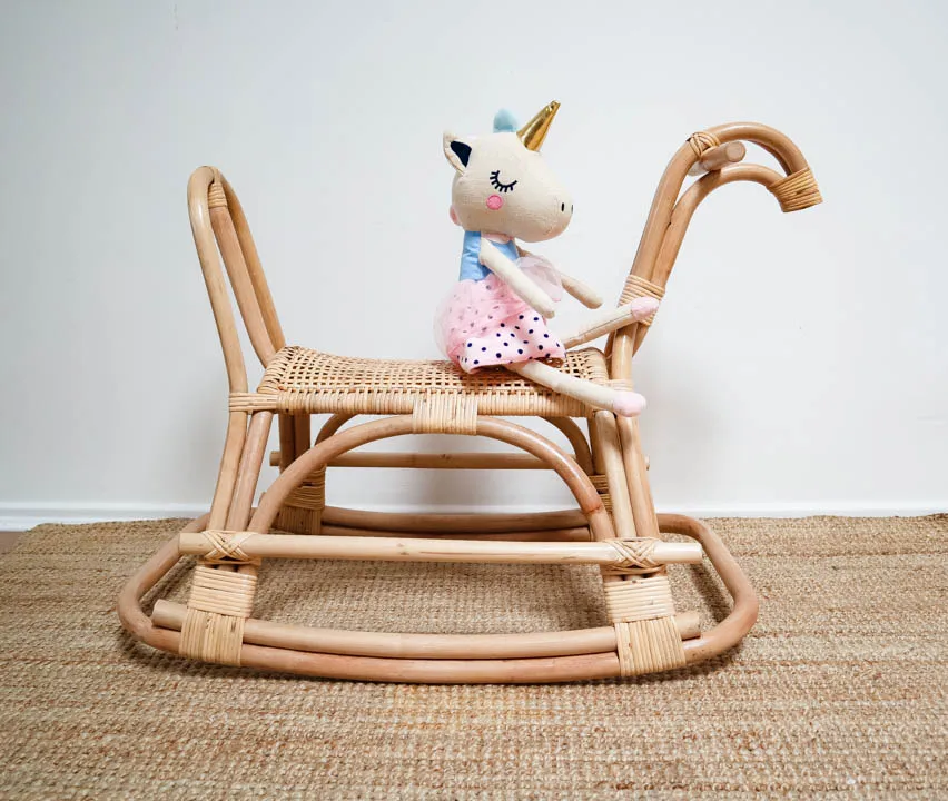 Rattan Rocking Horse - Eco-Friendly Handmade Baby Rides