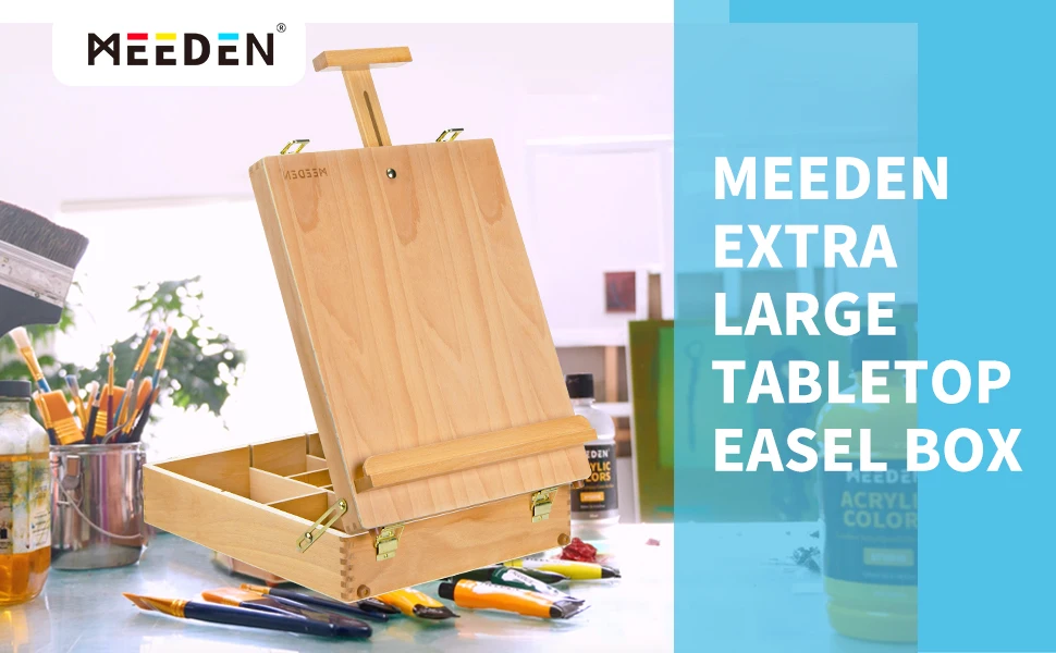 Meeden Extra Large Studio Tabletop Easel Box Beech Wood Tabletop Easels ...