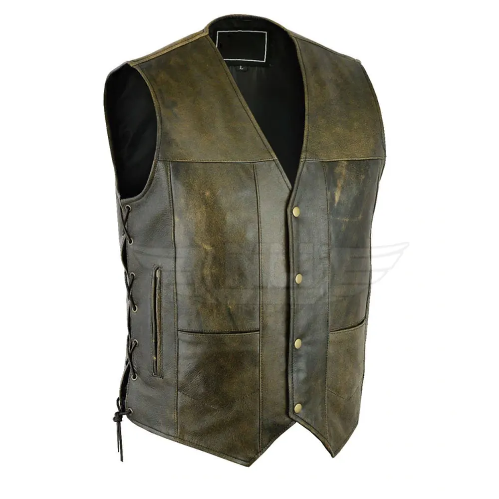 Genuine Leather Vest For Men's Good Quality Custom Made Leather Vest ...