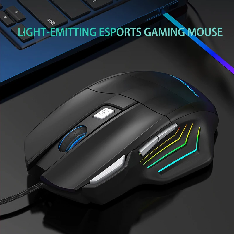 Fvx7 Wired 7-key Cool Glowing Gaming Mouse,Ergonomics Internet Cafe ...