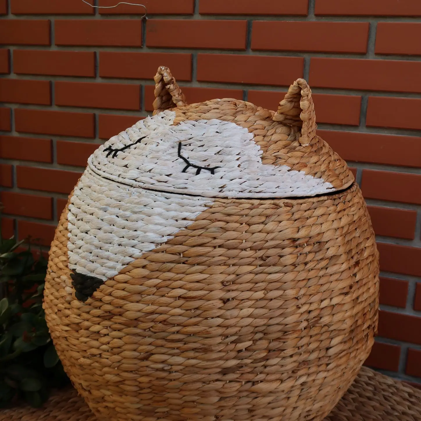 Natural Water Hyacinth Woven Fox Storage Basket,Storage Basket Kid,For ...