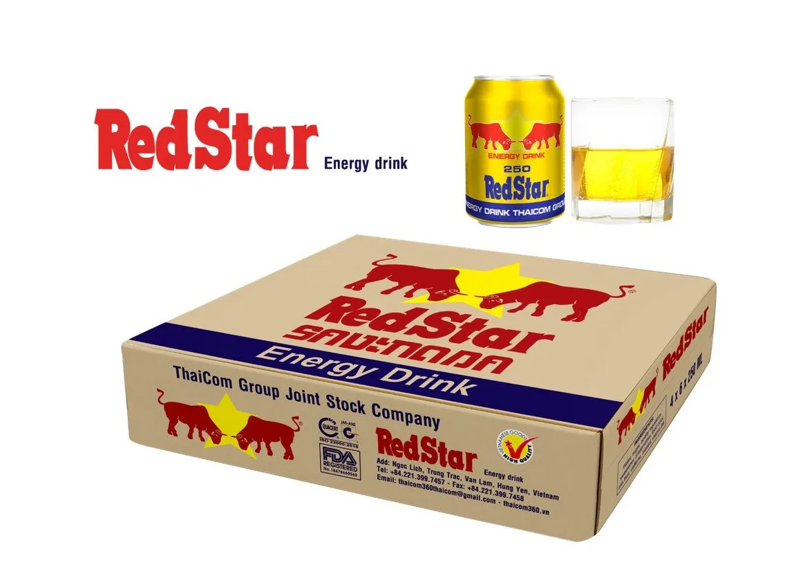 250ml Can Box Energy Drink High Quality Redstar Beverage Yellow Color ...