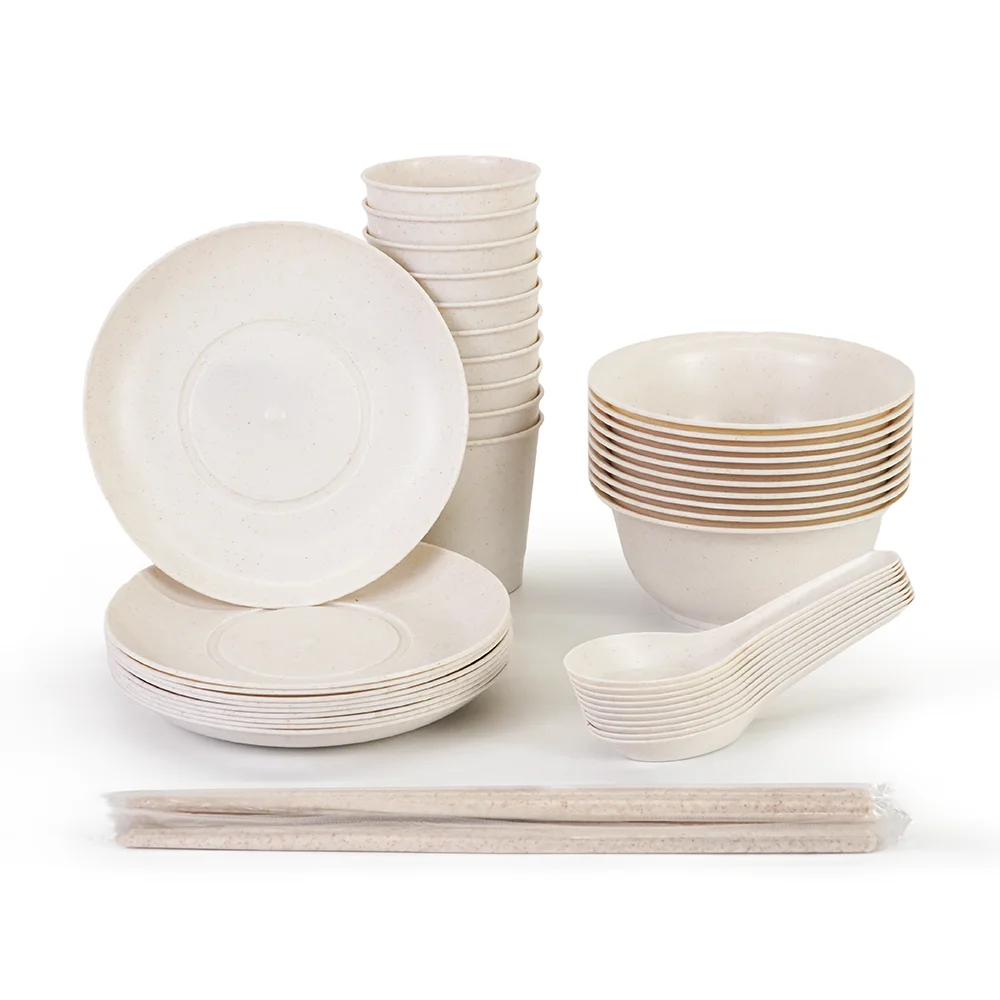 Alibaba.com: Taiwan Rice Husk 4-piece/5-piece Disposable Tableware Set ...
