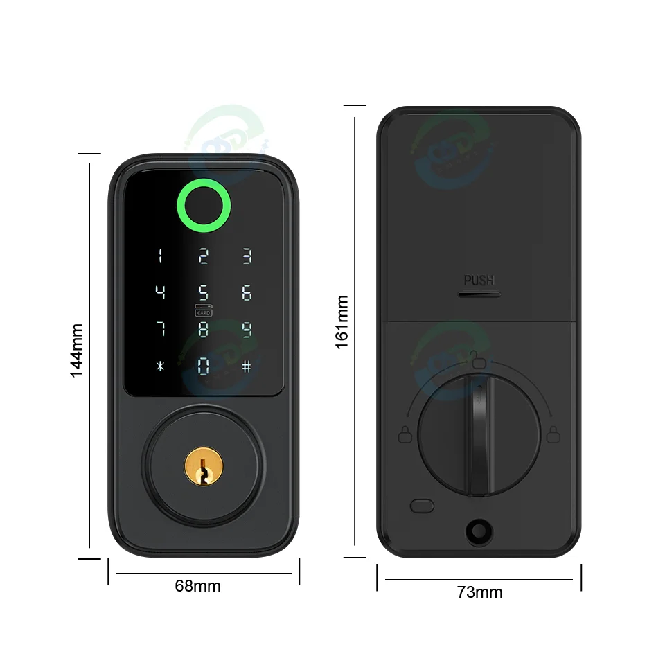 High Security Fingerprint Auto Deadbolt Lock - Ttlock Tuya APP