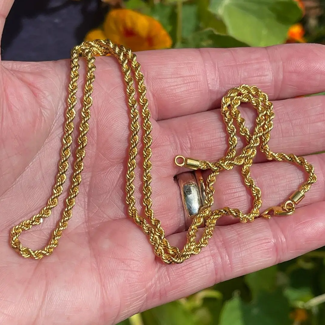 Factory Custom Hip Hop Style 6mm Twist Link Chain 18k Real Solid Gold ...