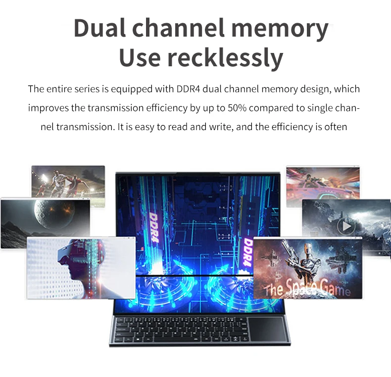 High Quality Dual Screen Laptop - 20mm Thickness, 8GB RAM