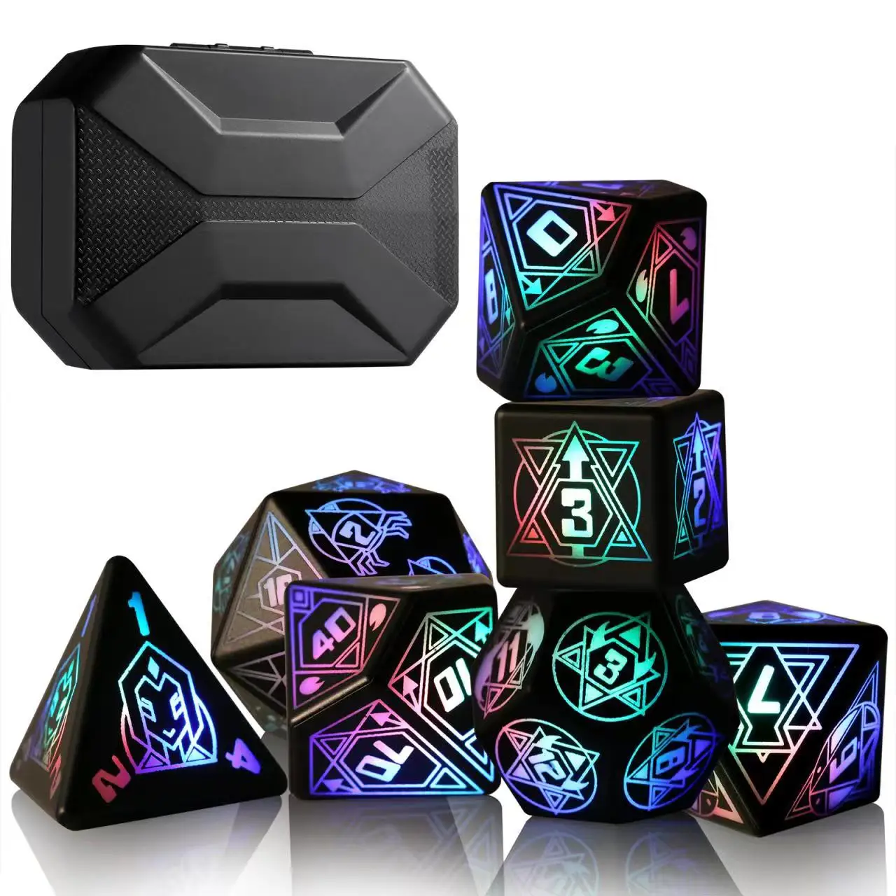 Custom Light Up DND Dice Set for Tabletop Games - OEM Accepted