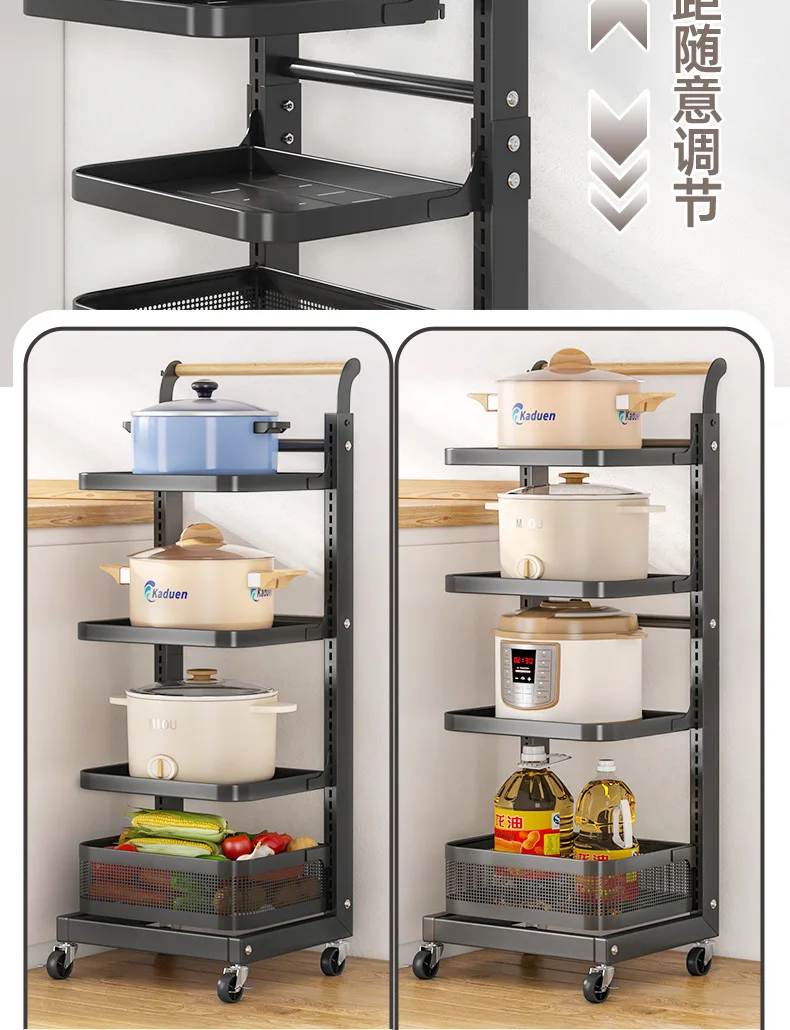 Kitchen Pot Rack Multi-layer Put Content Frame Floor-type Household ...