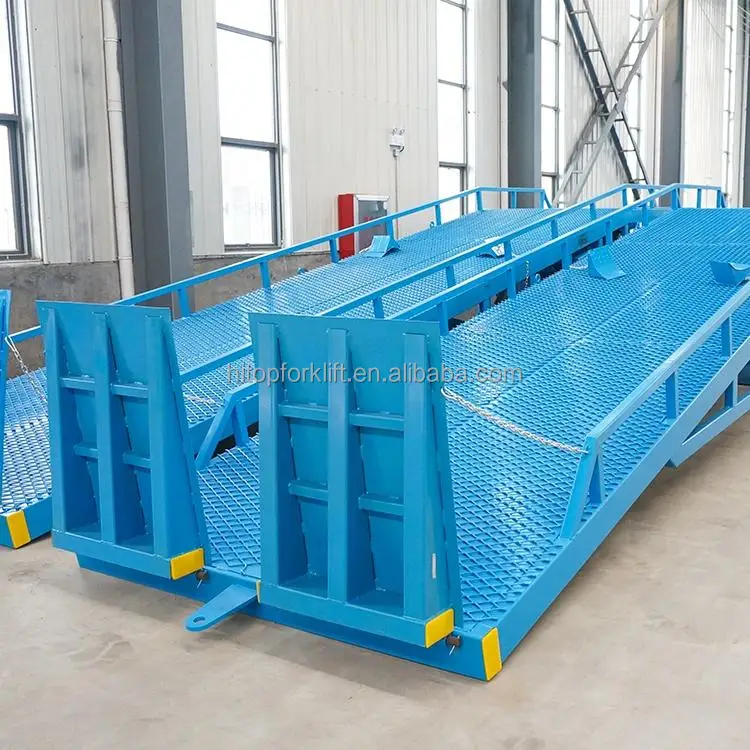 Mobile Hydraulic Container Loading And Unloading Forklift Ramps Work ...