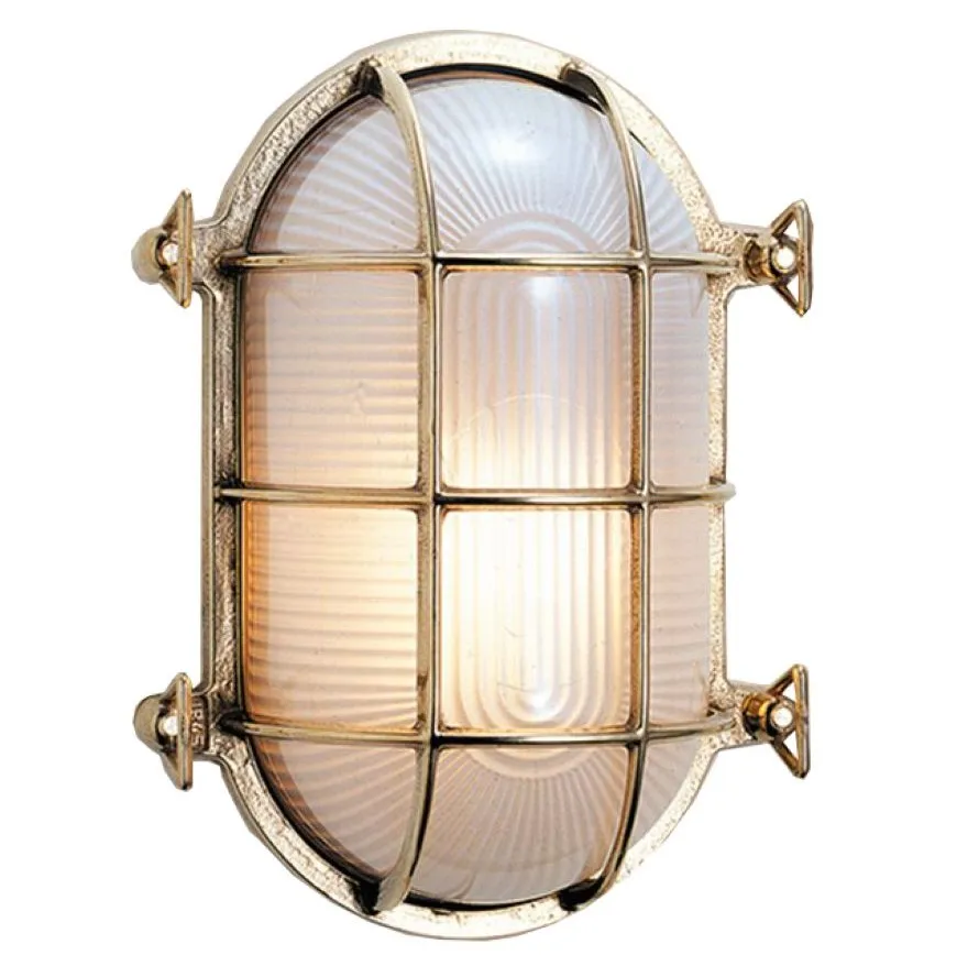 Polished Oval Brass Bulkhead For Outside 3000K Made in Italy lighting ...