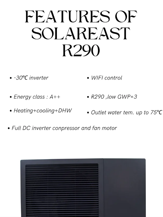 R290 Monoblock Air Source DC Inverter Heat Pump - Solareast