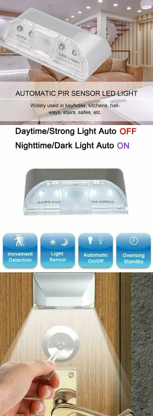 Auto PIR Sensor Motion Detector Door Keyhole Light| Alibaba.com