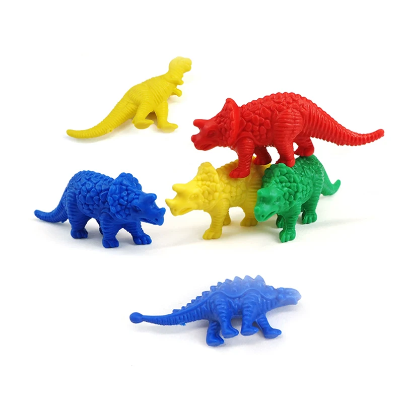 Plastic Dinosaur Counters, Rainbow Colors Dinosaur Figures, Counting ...