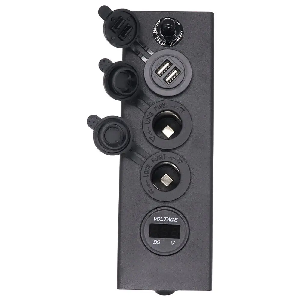 Car Power Box 12/24V Voltmeter USB Output Auto Power Bank Switch ...