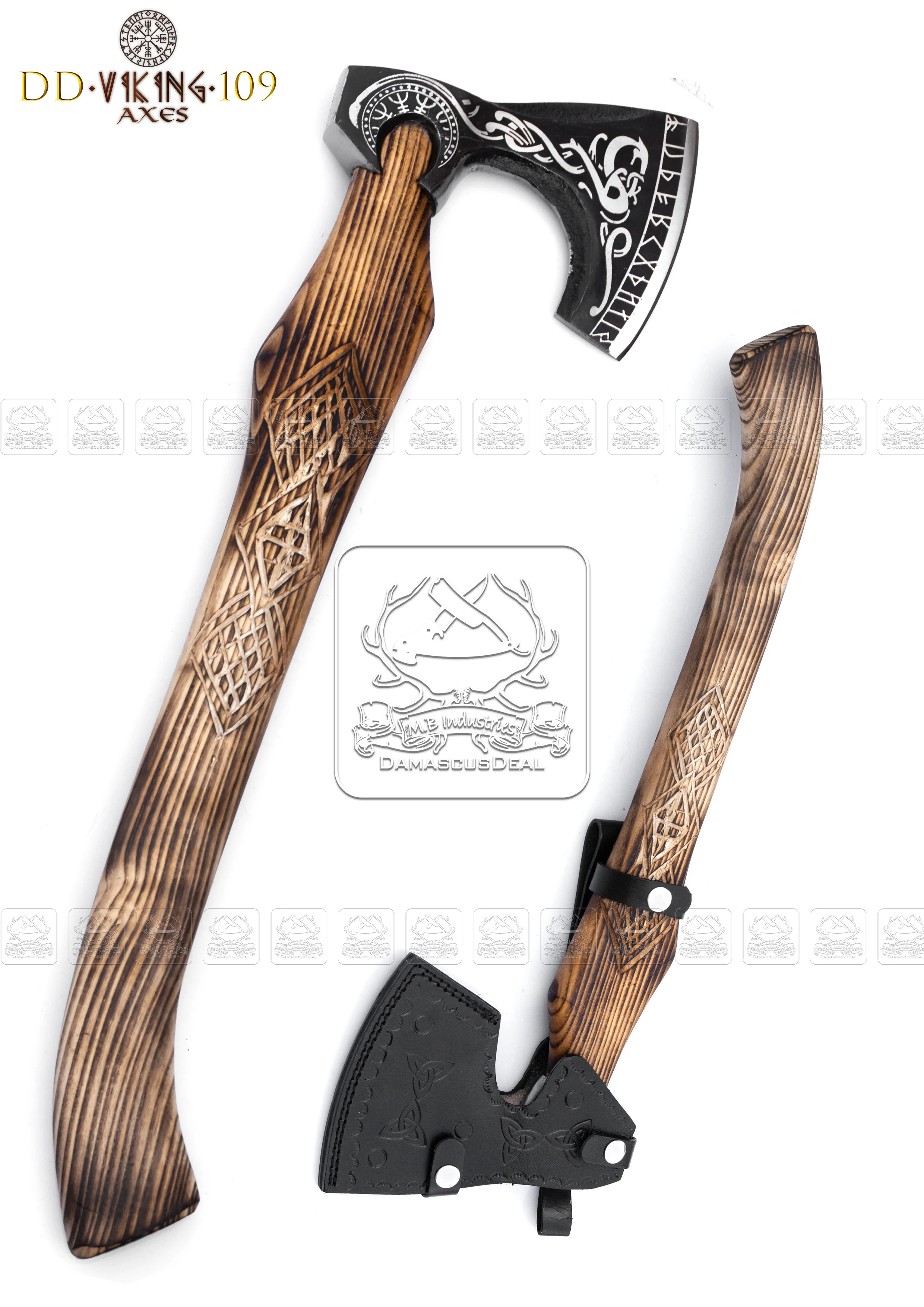 Double Head Viking Axe - Handmade Carbon Steel Tomahawk