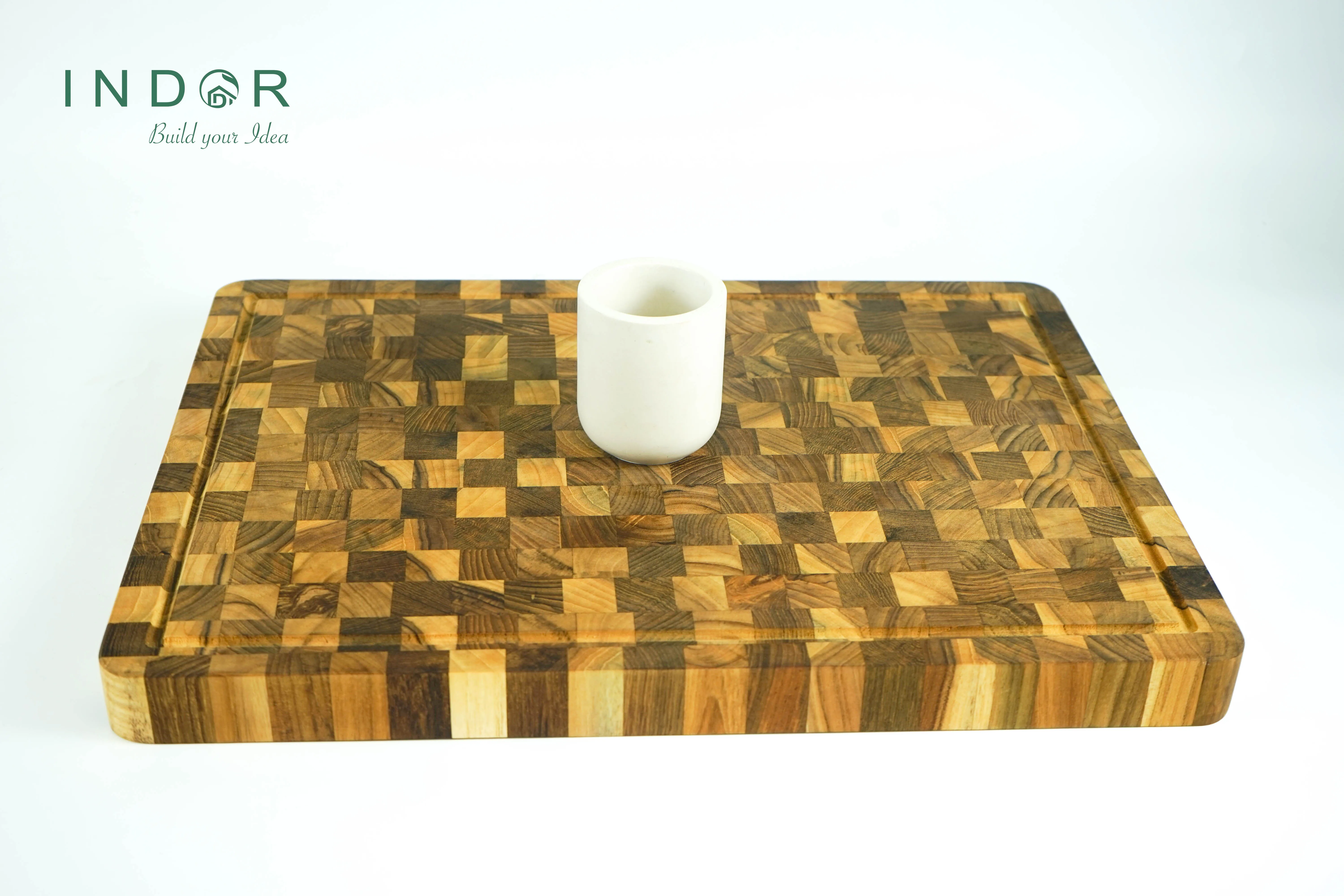 CB01 Rectangle Butcher Block Board VietnamTeak Wood Chopping Block ...