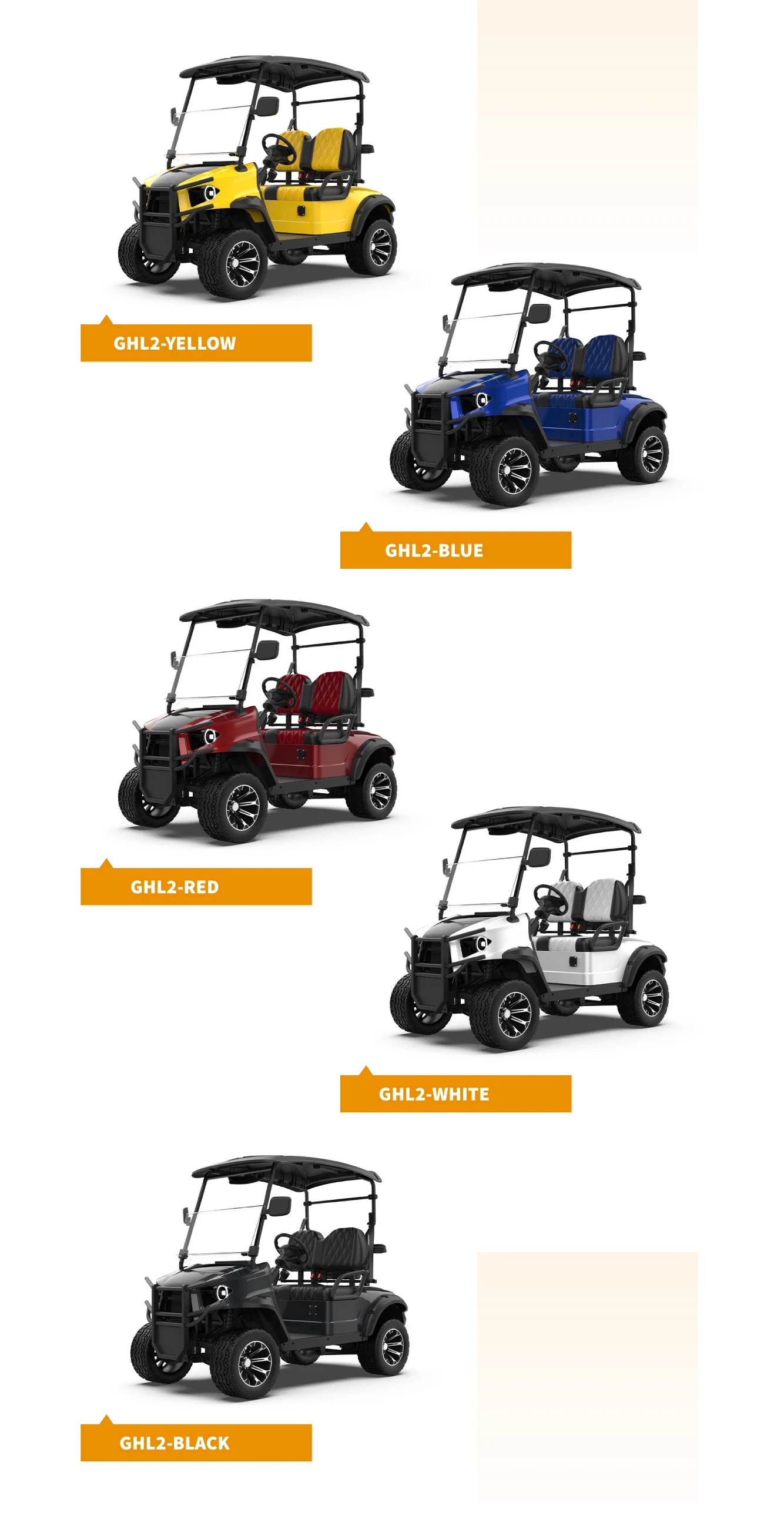 EXW Price Off Road Motorized Golf Cart Car Electric CE Front & Rear ...