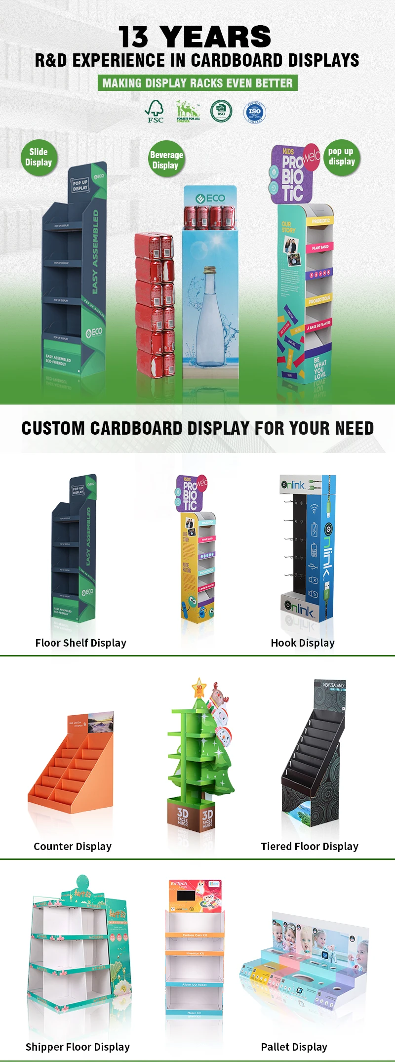 Lightweight Recyclable Paper Display Carton POS Lightweight Stand Eco ...