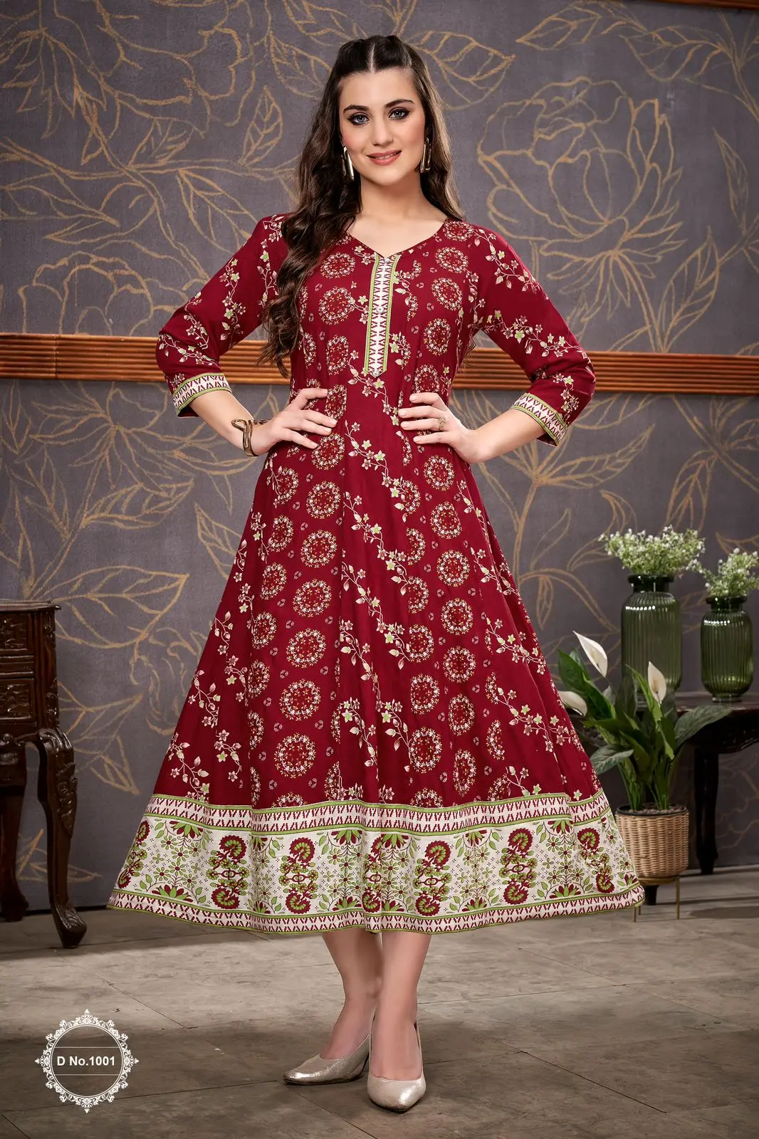 New Luxury Design Traditional Indian Rayon Print Fancy Kurti for Women ...