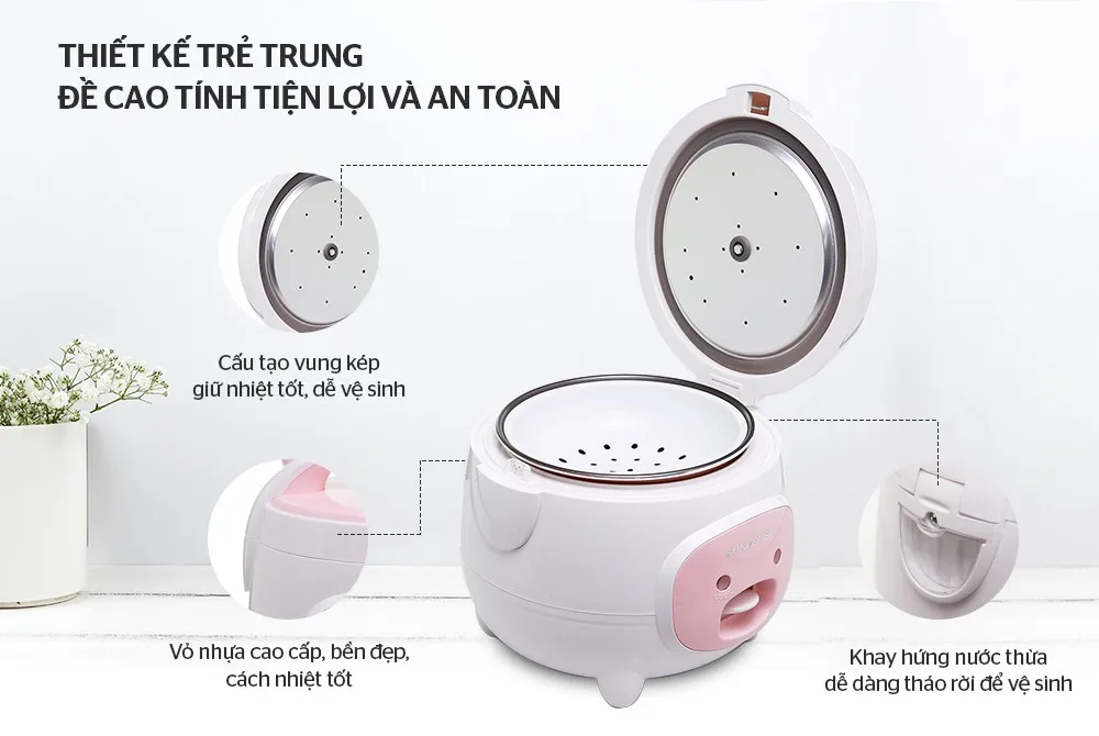 Mini Size Cute Design Rice Cooker - 1.2L High Quality
