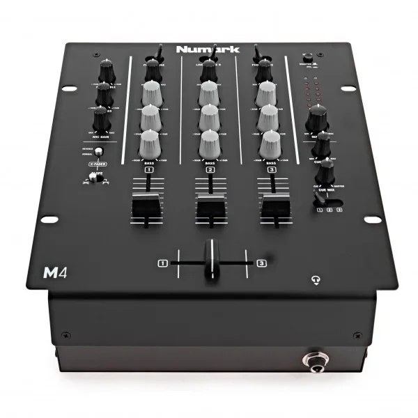 Numark M4 3-Channel Powered DJ Mixer for Music Console Scratch Mixing ...